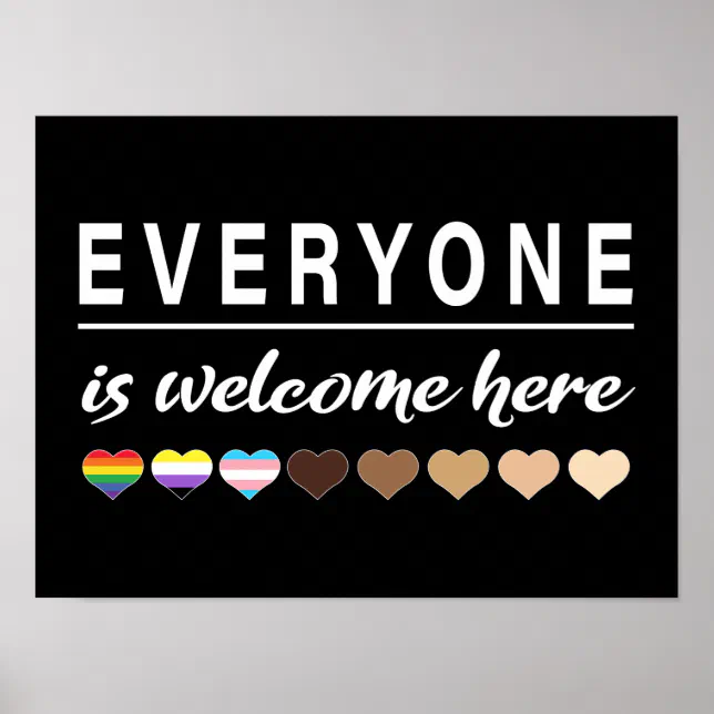Everyone is welcome here All Are Welcome Here Poster | Zazzle