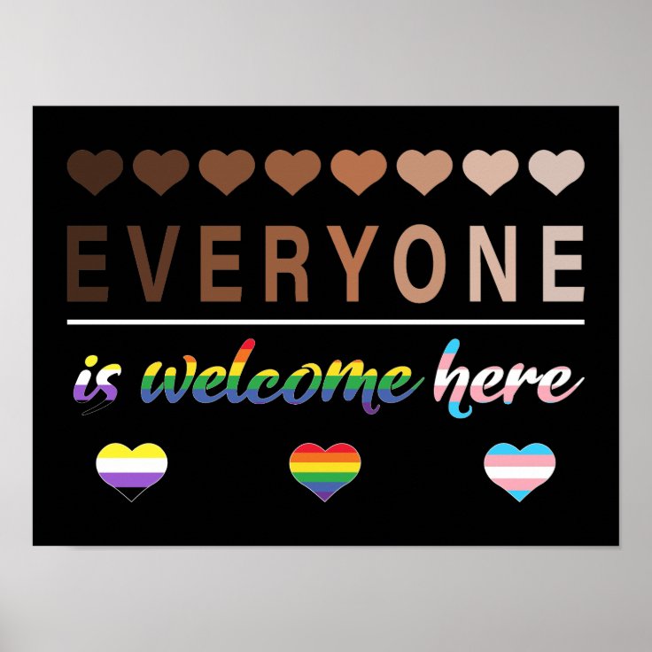 Everyone is welcome here All Are Welcome Here Poster | Zazzle