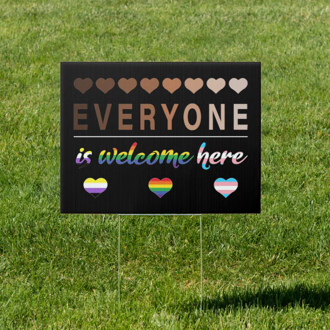 Everyone is welcome here All Are Welcome Here Sign | Zazzle