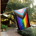 Everyone is Welcome Here (Progress Pride) Flag | Zazzle