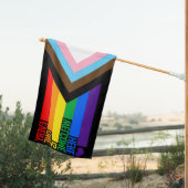 Everyone is Welcome Here (Progress Pride) Flag | Zazzle