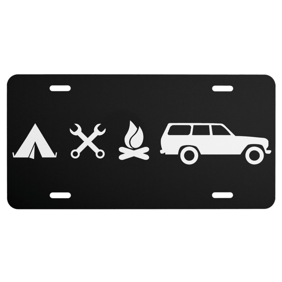 Everything FJ60 Icon License Plate - Black | Zazzle