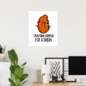 Everything Happens For A Raisin Funny Food Pun Poster | Zazzle