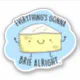 Everything's Gonna Brie Alright Funny Cheese Pun Sticker | Zazzle