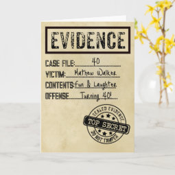 Evidence true crime murder mystery detective card | Zazzle