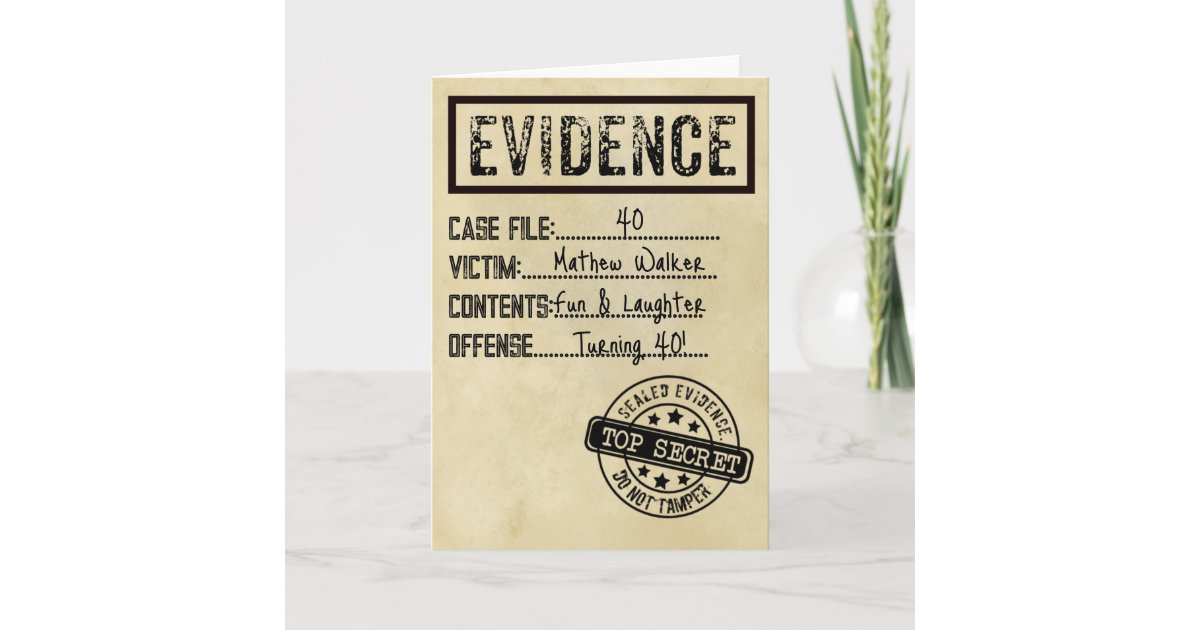 Evidence true crime murder mystery detective card | Zazzle