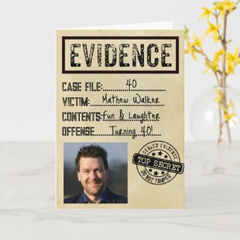 Evidence true crime murder mystery detective card | Zazzle