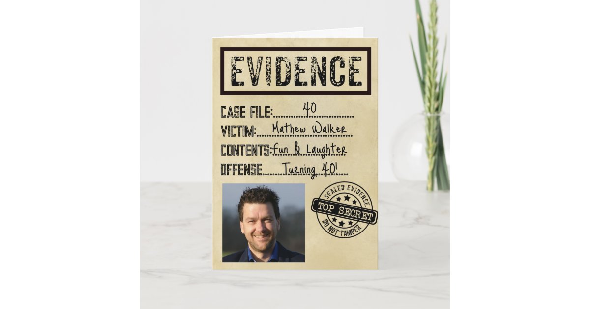 Evidence true crime murder mystery detective card | Zazzle