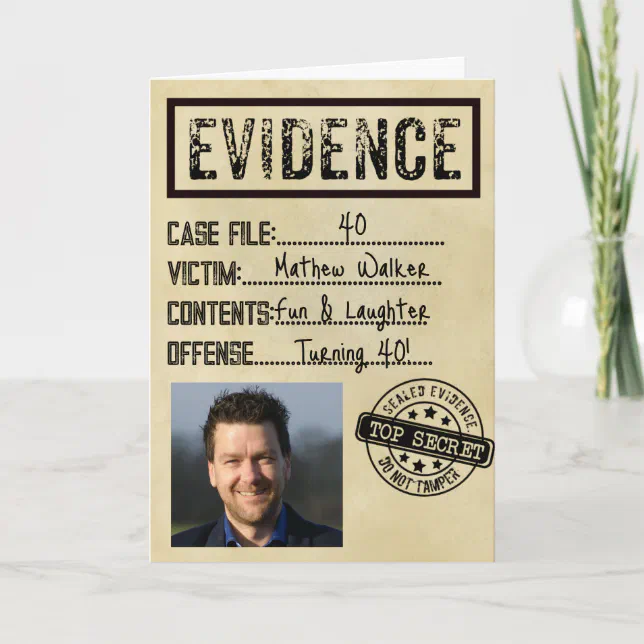 Evidence true crime murder mystery detective card | Zazzle