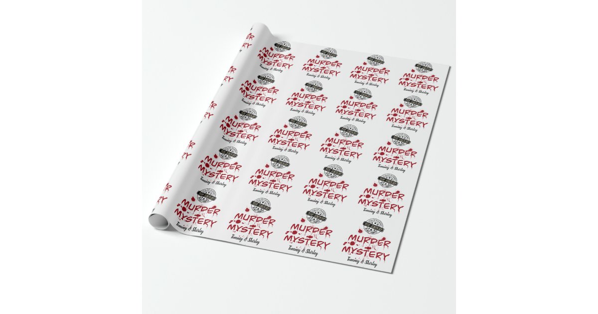 Evidence true crime murder mystery role play wrap wrapping paper | Zazzle