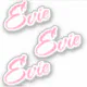Evie Decorative Name in Pink x3 Sticker | Zazzle