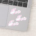 Evie Decorative Name in Pink x3 Sticker | Zazzle