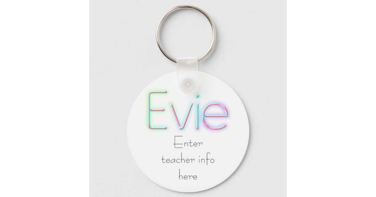 Evie Name Tag Key Chain | Zazzle