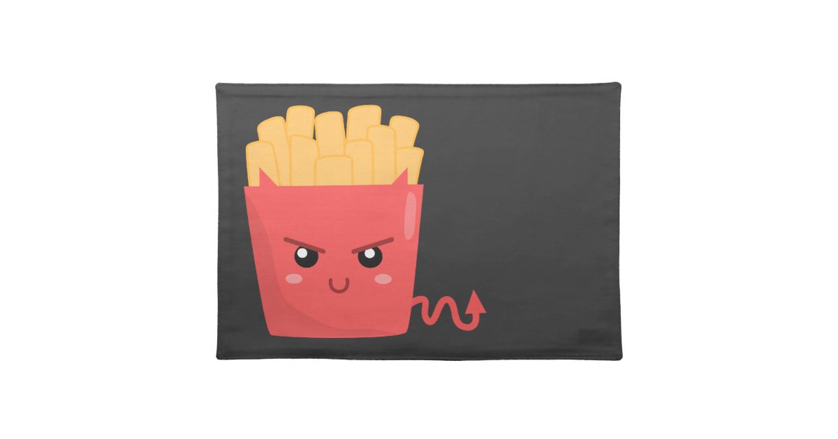 Evil but Kawaii French Fries Placemat | Zazzle