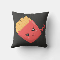 Evil but Kawaii French Fries Throw Pillow | Zazzle