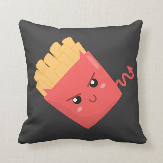 Evil but Kawaii French Fries Throw Pillow | Zazzle.com