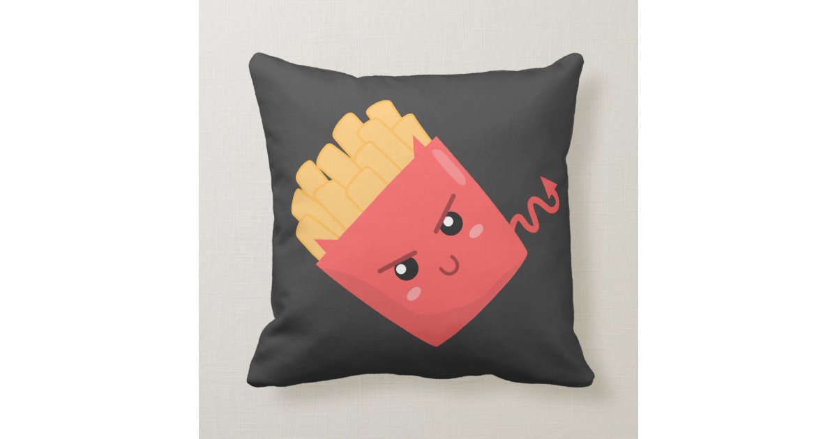 Evil but Kawaii French Fries Throw Pillow | Zazzle.com