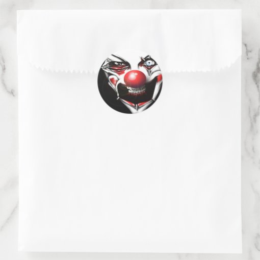 Evil Clown Classic Round Sticker | Zazzle