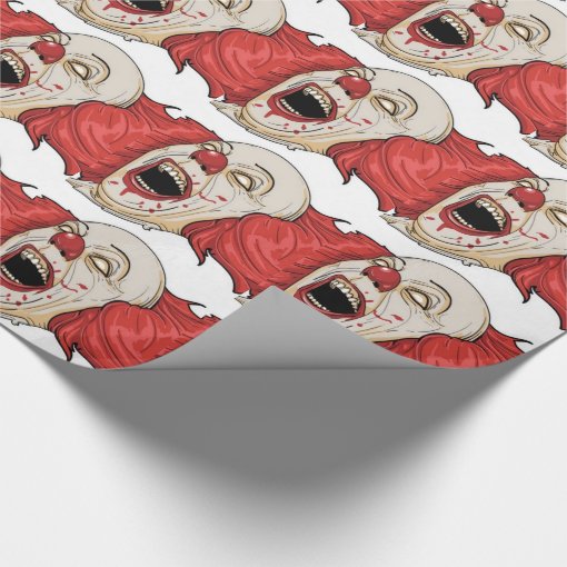 Evil clown design wrapping paper | Zazzle
