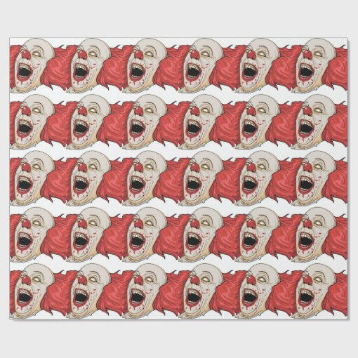 Evil clown design wrapping paper | Zazzle