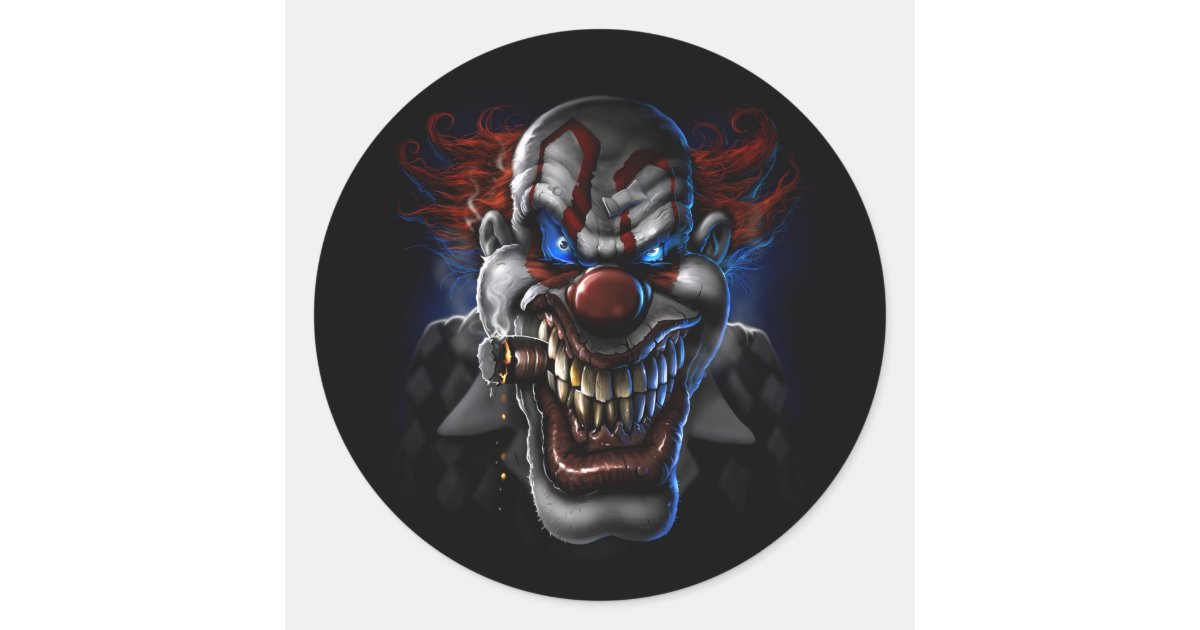 Evil Clown Face Classic Round Sticker | Zazzle