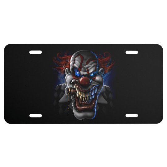 Evil Clown Face License Plate | Zazzle.com