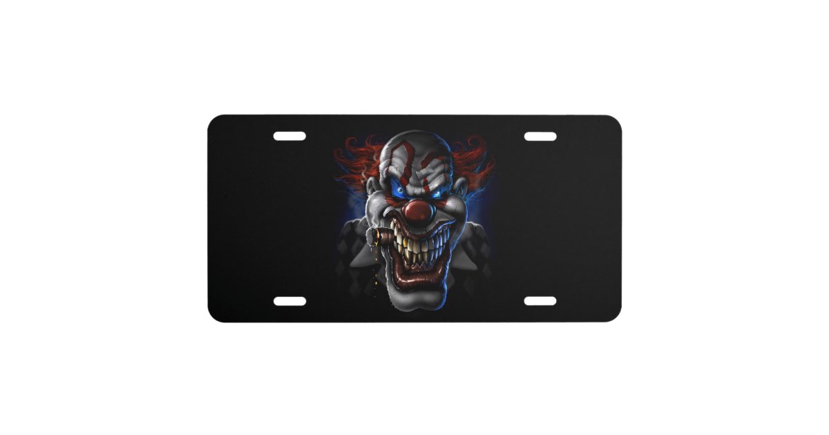 Evil Clown Face License Plate | Zazzle