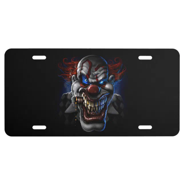 Evil Clown Face License Plate | Zazzle