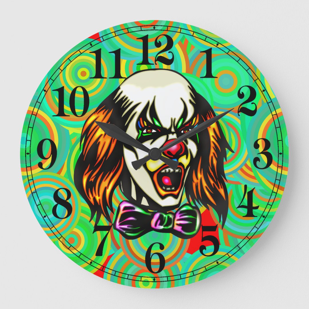 Evil Clown Wall Clock | Zazzle