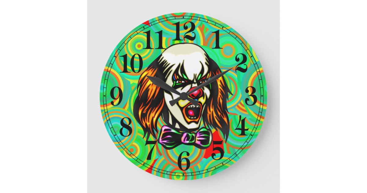 Evil Clown Wall Clock | Zazzle