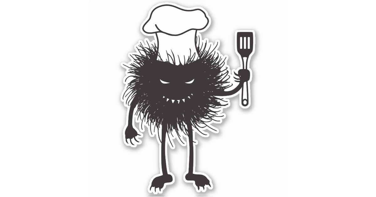 Evil Cook Cartoon Character Chef Sticker | Zazzle