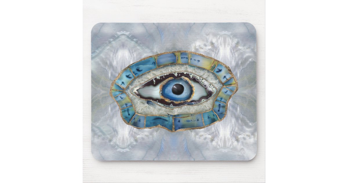 Evil Eye Amulet Geodes and Crystals Mouse Pad | Zazzle