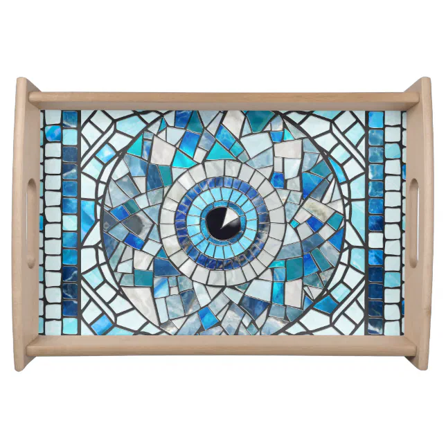 Evil Eye Amulet Mosaic Art Serving Tray | Zazzle