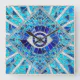 Evil Eye Amulet Mosaic Art Square Wall Clock | Zazzle