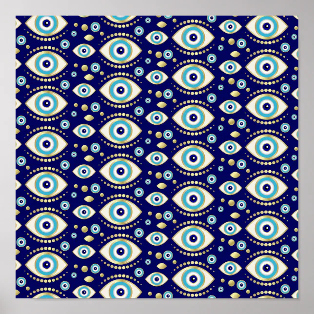 Evil Eye Charm Pattern Poster | Zazzle