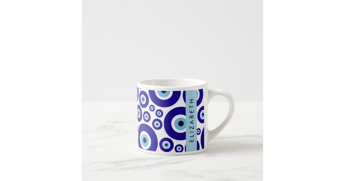 Evil Eye, Greek Eye, Turkish Eye, Mati, Your Name Espresso Cup | Zazzle