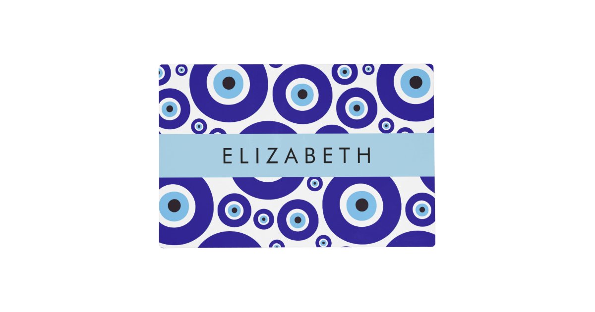 Evil Eye, Greek Eye, Turkish Eye, Mati, Your Name Placemat | Zazzle