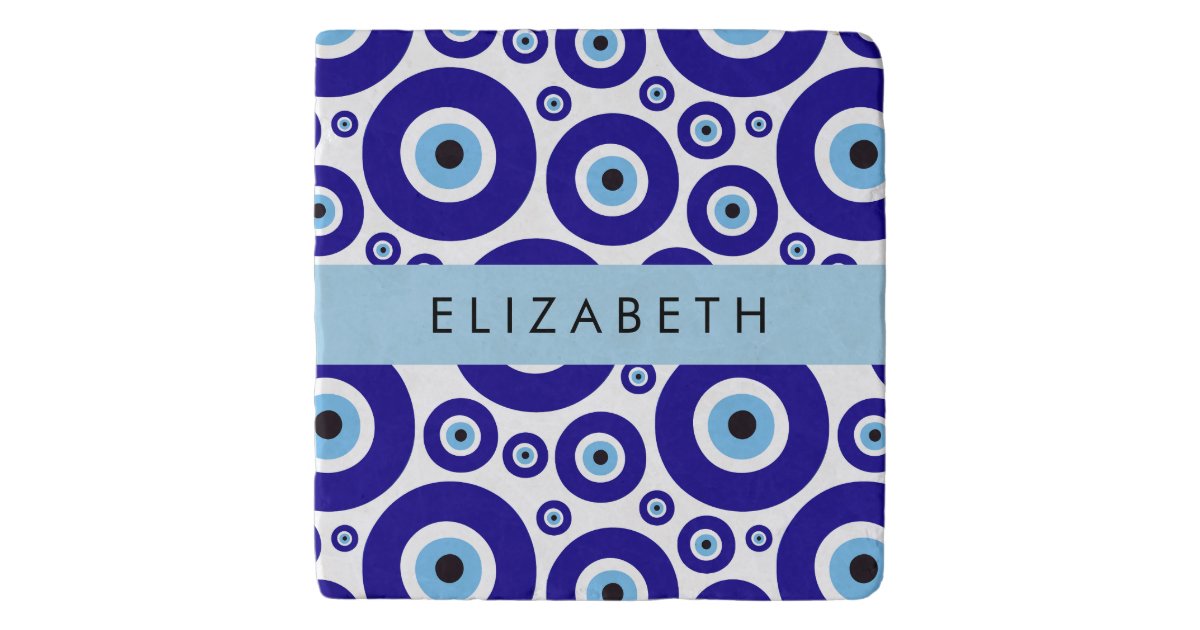 Evil Eye, Greek Eye, Turkish Eye, Mati, Your Name Trivet | Zazzle