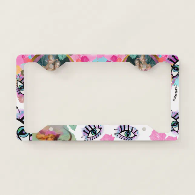 Evil eye license plate frame, angel frame | Zazzle