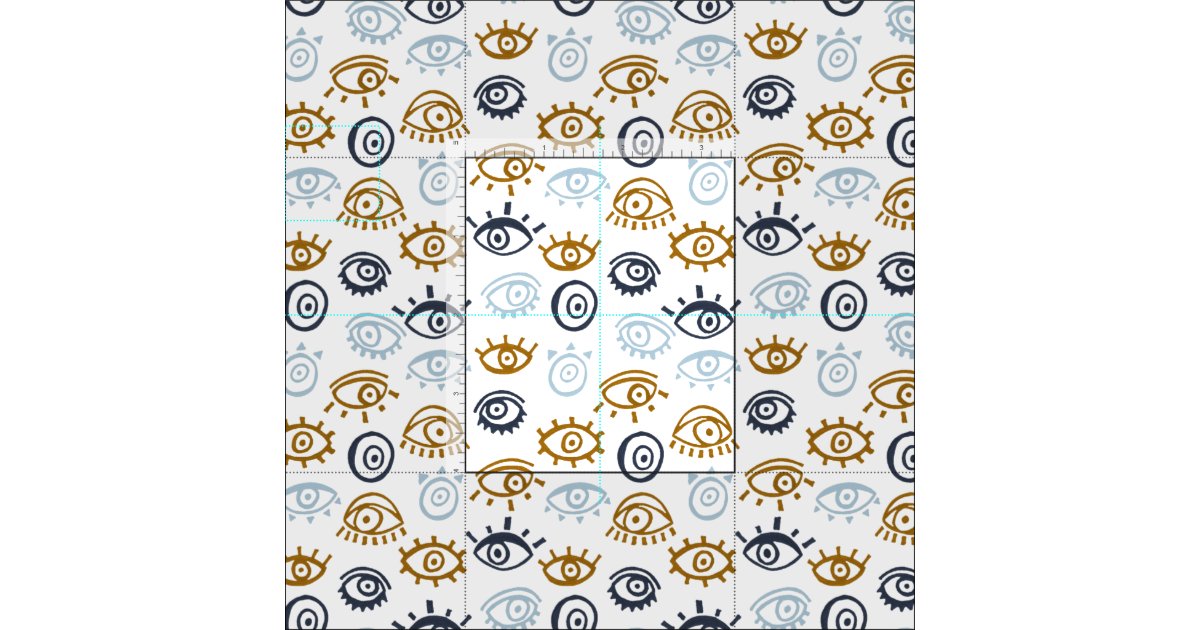 Evil Eye Pattern Fabric | Zazzle