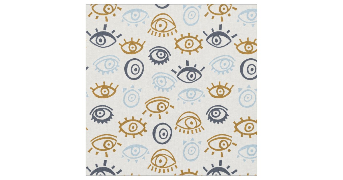 Evil Eye Pattern Fabric | Zazzle