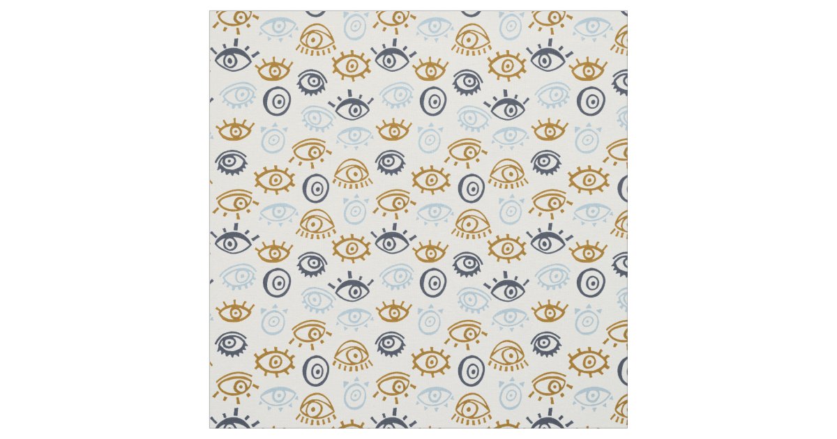 Evil Eye Pattern Fabric | Zazzle