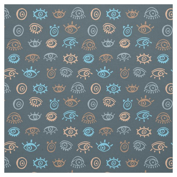 Evil Eye Pattern Fabric | Zazzle