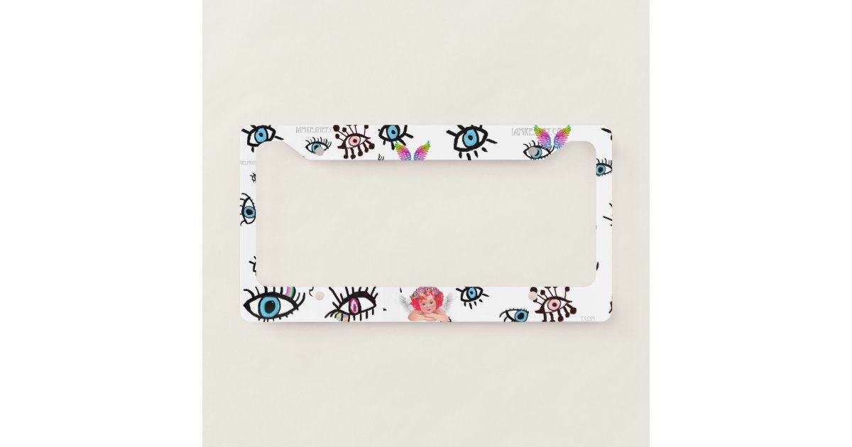 Evil Eye Protection License plate from with angels License Plate Frame ...
