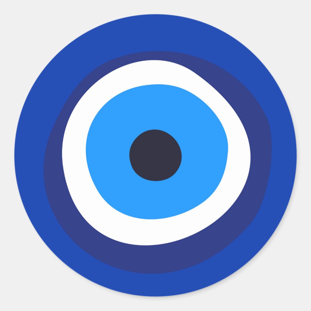 evil eye symbol greek turkish arab talisman classic round sticker | Zazzle