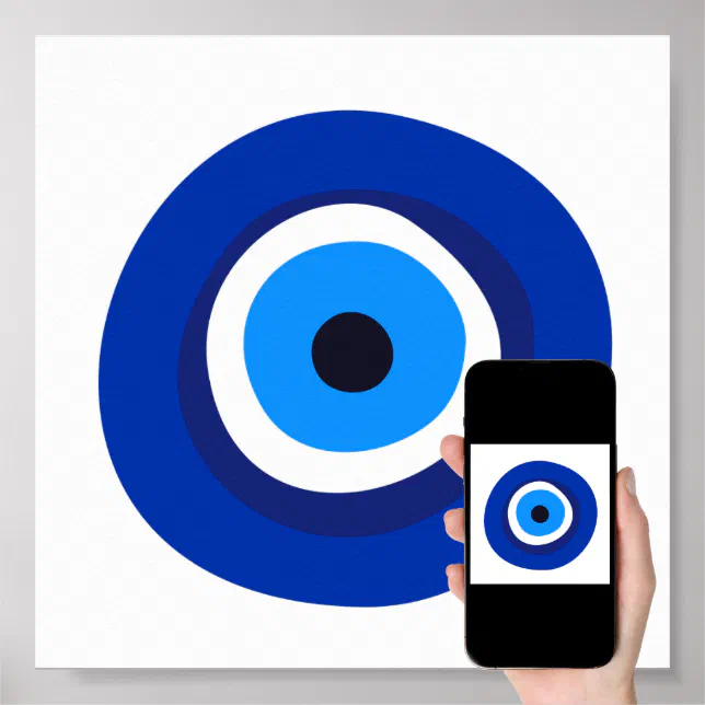 evil eye symbol greek turkish arab talisman poster | Zazzle