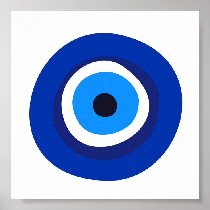 evil eye symbol greek turkish arab talisman poster | Zazzle