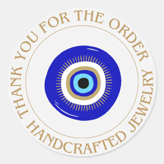 Evil Eye Thank You For Your Order Sticker | Zazzle