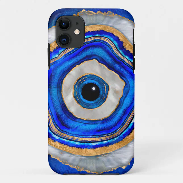 Evil Eye Watercolor agate and gold Case-Mate iPhone Case | Zazzle