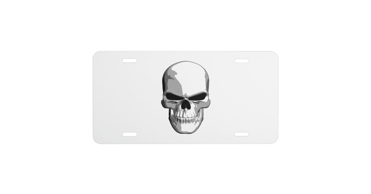 Evil-Eyed Skull License Plate | Zazzle